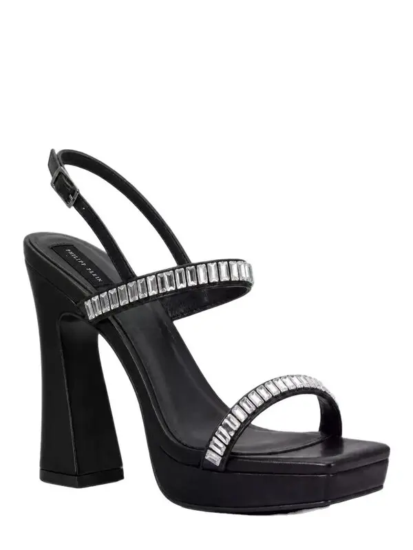 Philipp Plein Crystal-embellished Platform Sandals - Black