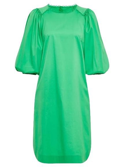 MAISON COMMON A-line Balloon Sleeve Dress With Ribbon Details - Green