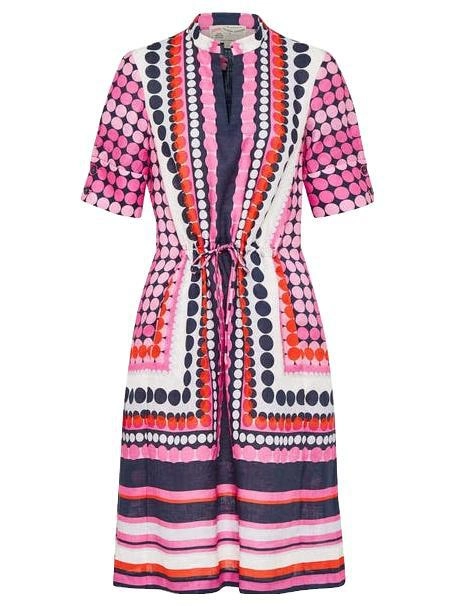 MAISON COMMON Knee Length Printed Linen Dress - Multicolour