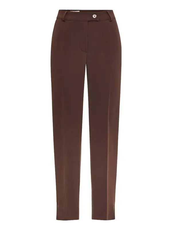 MAISON COMMON Travel Save Front Zip Slim Pant - Brown