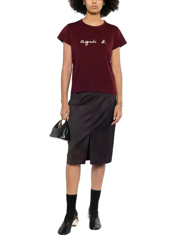 AGNES B. Logo Print T-shirt - Red