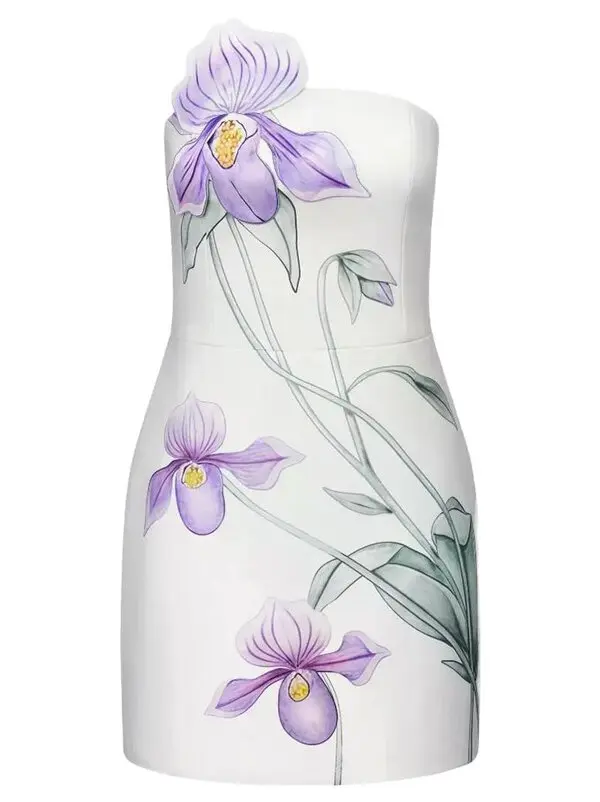 Jw Pei One-shoulder Floral Print Dress - White