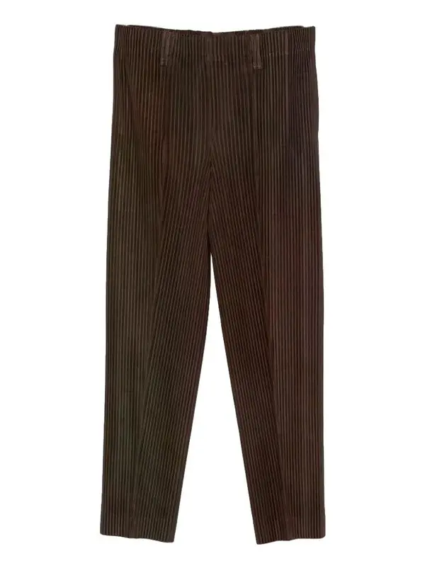 Issey Miyake Pleated Slit-hem Trousers - Brown