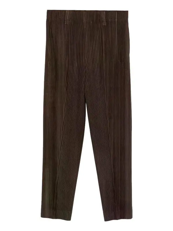 Issey Miyake Pleated Slit-hem Trousers - Brown