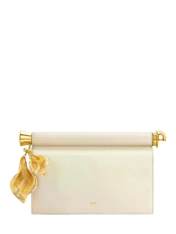 Jw Pei Holly Metal Leaf-charm Clutch Bag - Neutrals