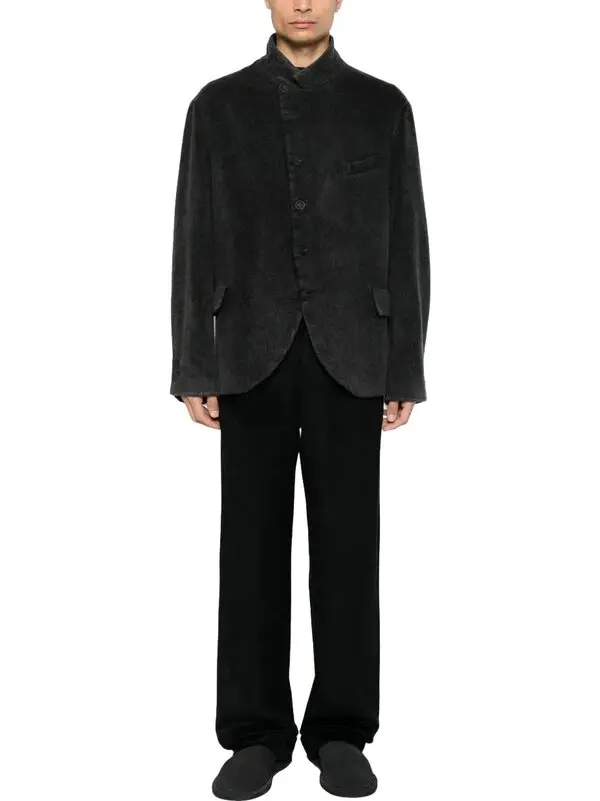 Avant Toi High-neck Button-up Blazer - Grey