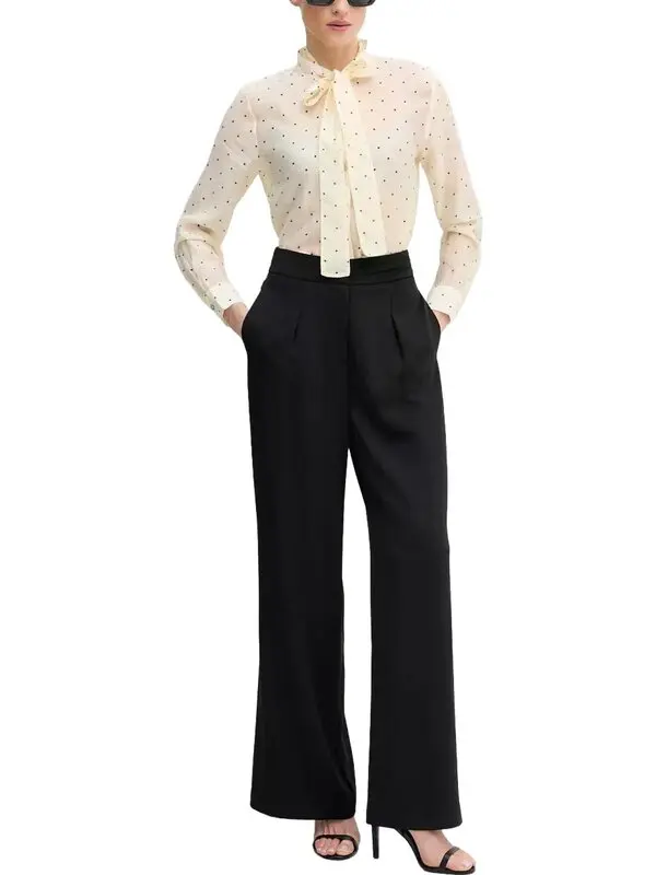 BENETTON Tie-neck Polka Dot Shirt - Neutrals