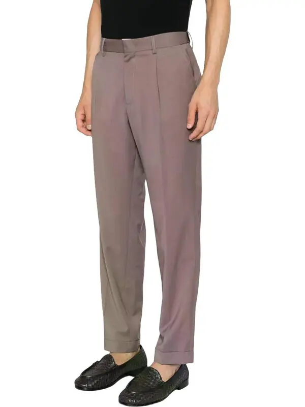 CELLAR DOOR Cambridge Pleated Tailored Trousers - Brown