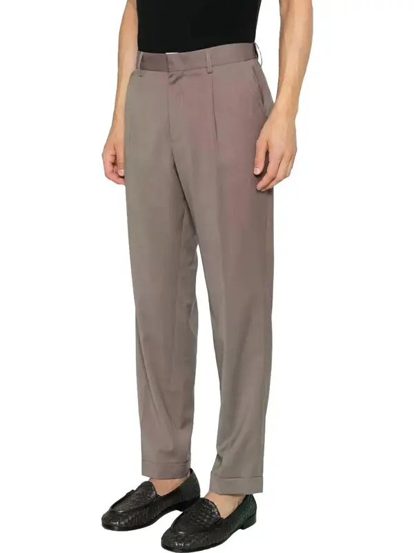CELLAR DOOR Cambridge Pleated Tailored Trousers - Brown