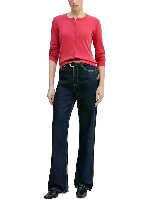 BENETTON Crew Neck Cardigan - Pink