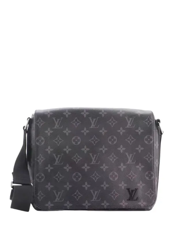 LOUIS VUITTON Monogram Eclipse Canvas Messenger Bag Pm - Black