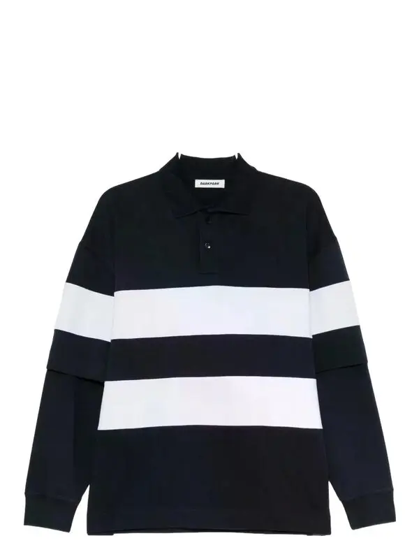 DARKPARK Striped Double-sleeve Polo Shirt - Blue