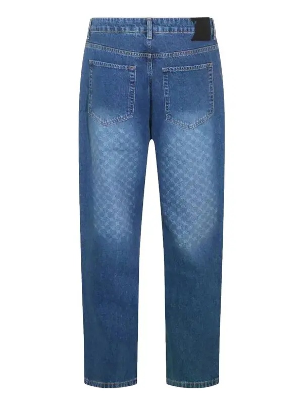 DAILY PAPER Monogram Print Loose-fit Jeans - Blue