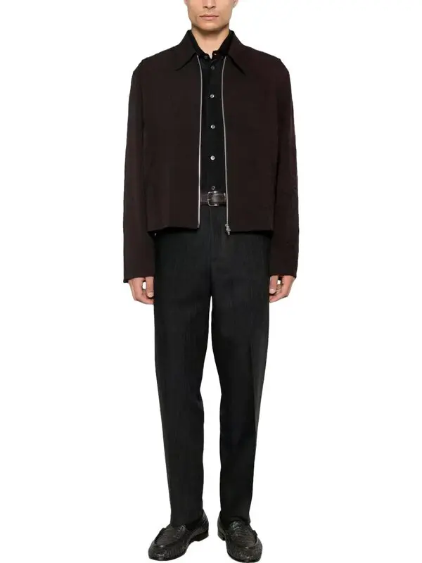 Barena Venezia Herringbone Weave Straight-leg Trousers - Grey