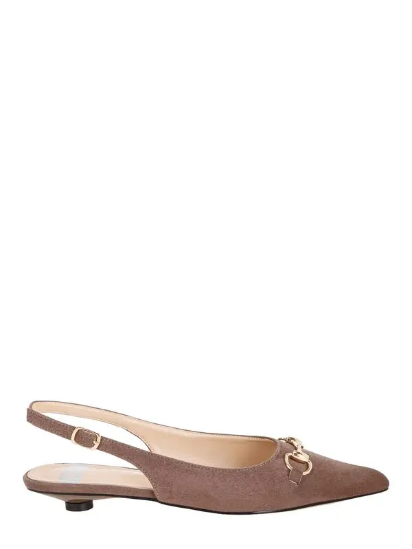 RAG & CO Classic Horsebit Detail Slingback Heels - Brown