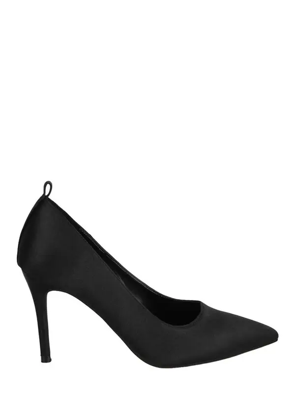 RAG & CO Dittany Ankle Strap Stiletto Heel Pumps In Satin - Black