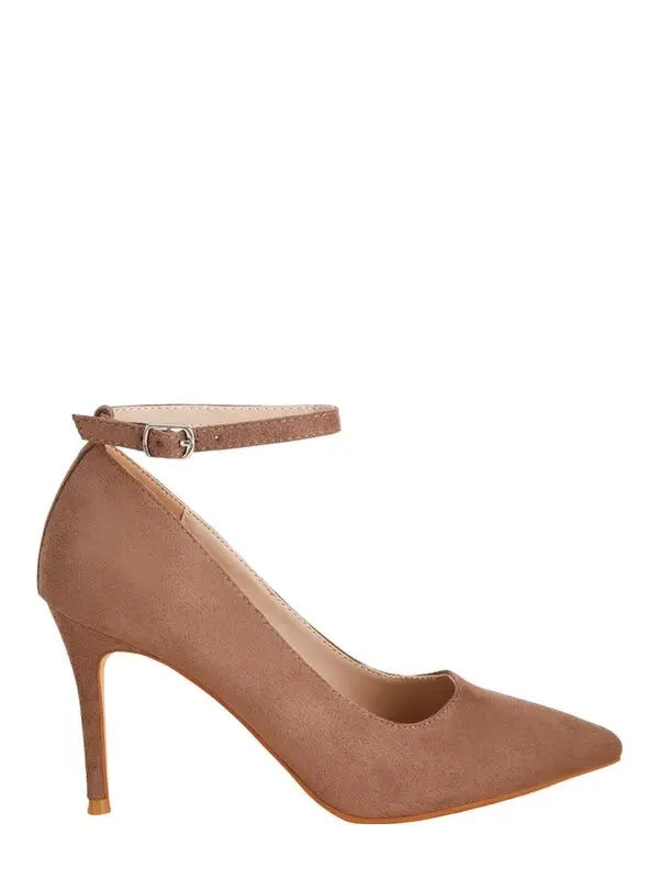 RAG & CO Dittany Ankle Strap Stiletto Heel Pumps - Brown