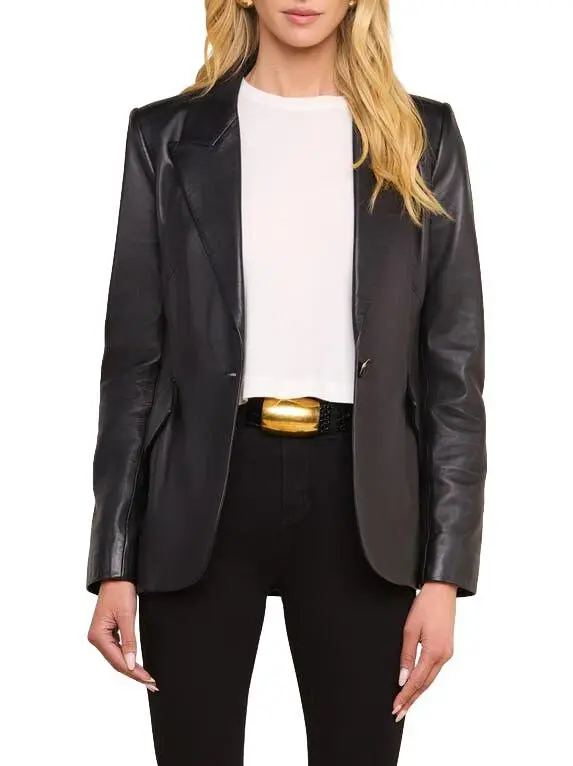 L'Agence Chamberlain Leather Blazer - Black