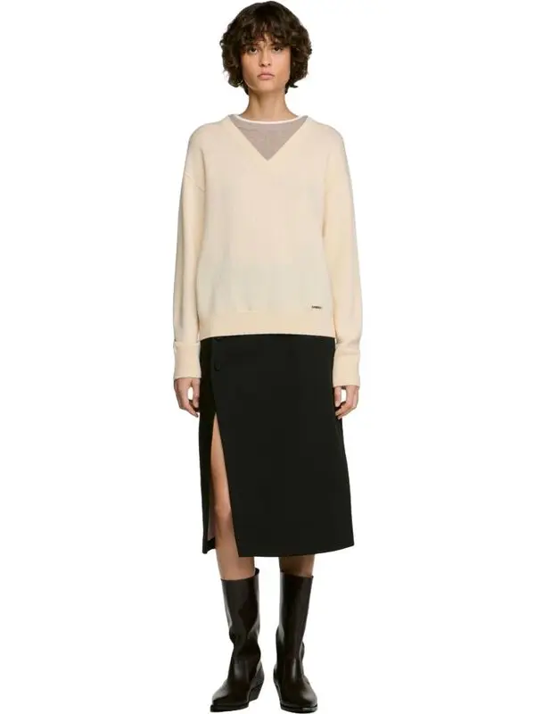 Sandro 2-in-1 Wool And Cashmere Sweater - Ecru