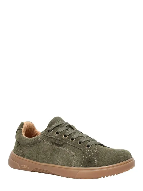 TAOS Champ Low Top Sneaker - Moss Green Suede