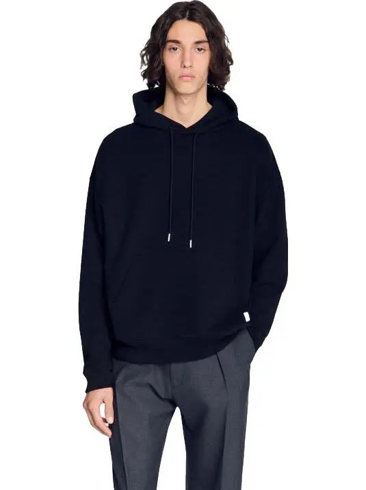 Sandro Oversized Fleece Hoodie - Black
