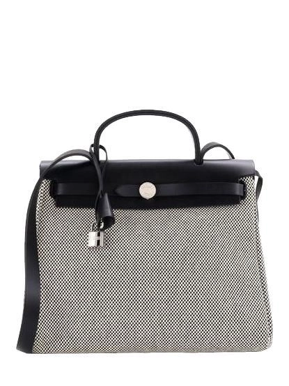 Hermès Herbag Zip Criss Viking Toile And Leather 31 - Black