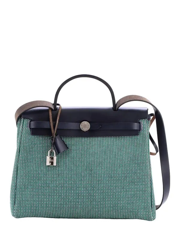 Hermès Herbag Zip Criss Viking Toile And Leather 31 - Green