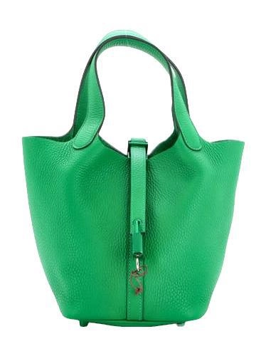 Hermès Monochrome Picotin Lock Bag Clemence Pm - Green