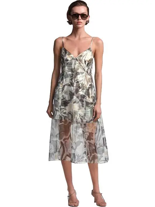 Bcbgmaxazria Lorelie Printed Organza Midi Slip Dress - Multi