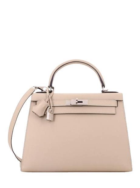Hermès Kelly Handbag Light Epsom With Palladium Hardware 28 - White