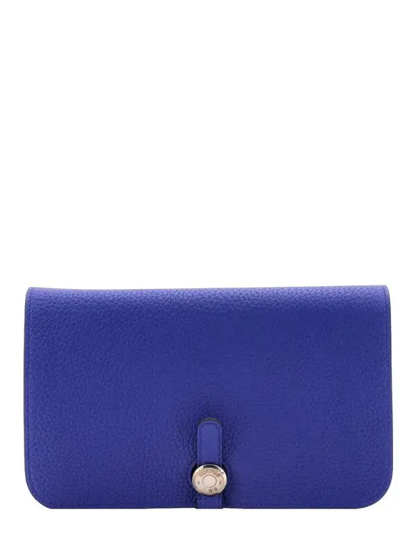Hermès Dogon Duo Combined Wallet Leather - Blue