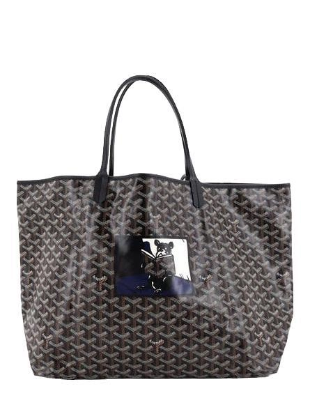 Goyard Saint Louis Tote Printed Coated Canvas Gm - Black