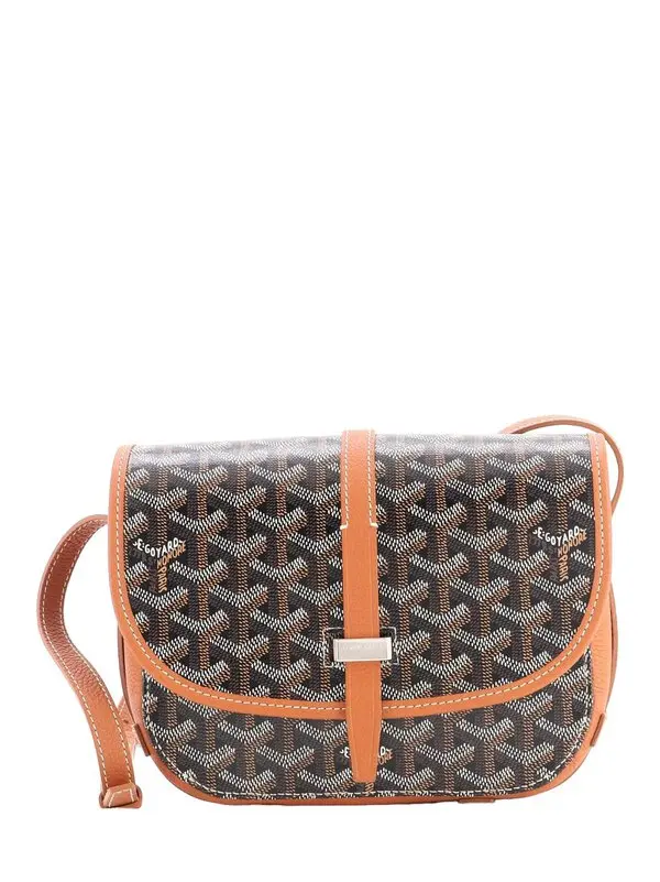Goyard Belvedere Iii Messenger Bag Coated Canvas With Leather Pm - Brown