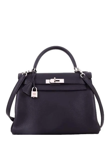 Hermès Kelly Handbag Togo With Palladium Hardware 28 - Black