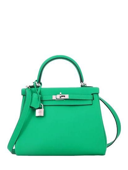 Hermès Kelly Handbag Swift With Palladium Hardware 25 - Green