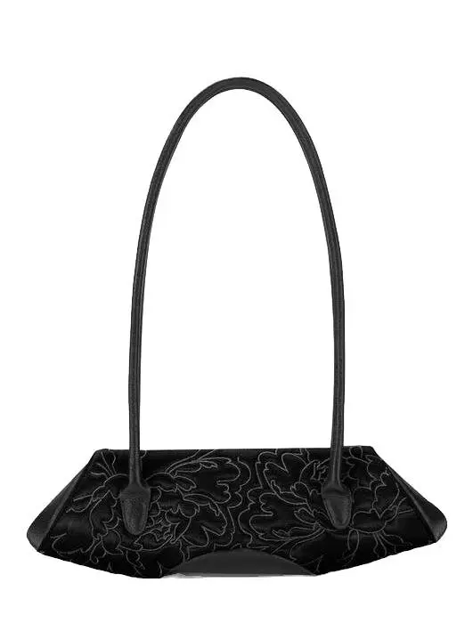 BEHNO Elizabeth Mini Baguette Bag - Black/silver