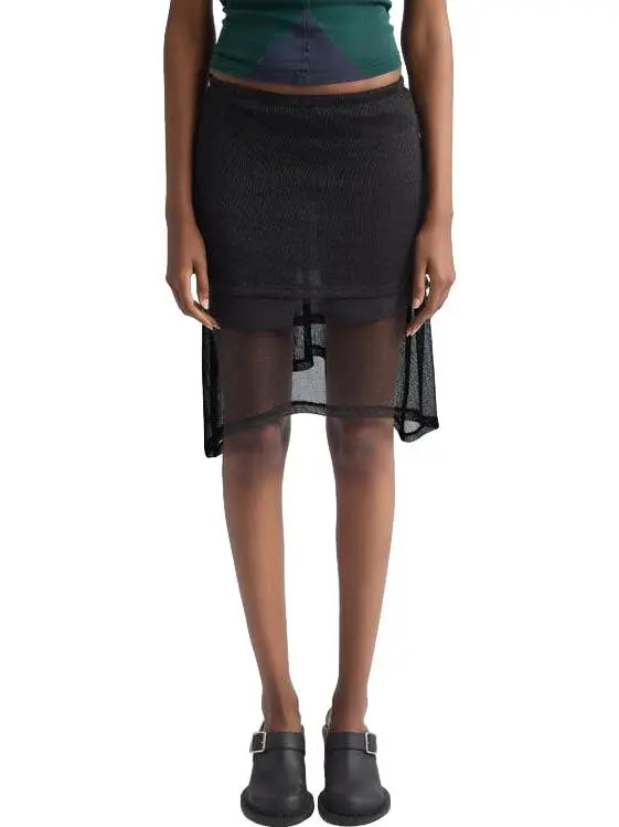 Eckhaus Latta Gossamer Midi Skirt - Obsidian