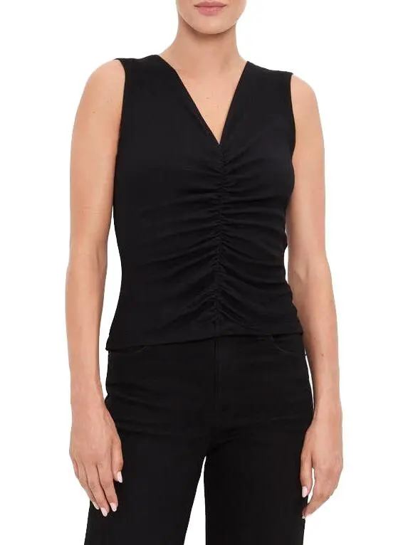 Michael Stars Lune Shirred Front Tank - Black