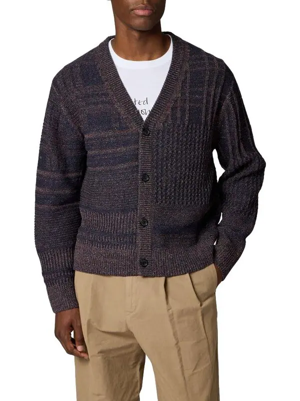 Paul Smith Marled Colorblock Cardigan - Slate