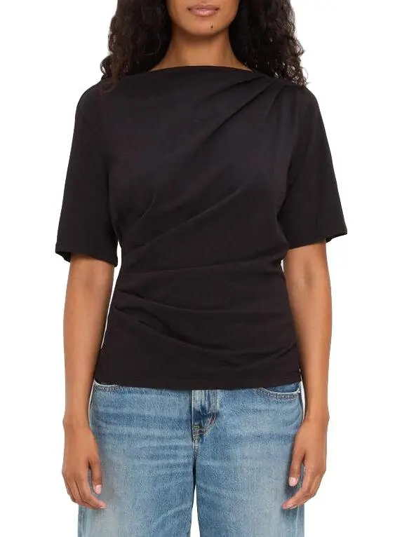 Michael Stars Asymmetrical Pleat T-shirt - Black