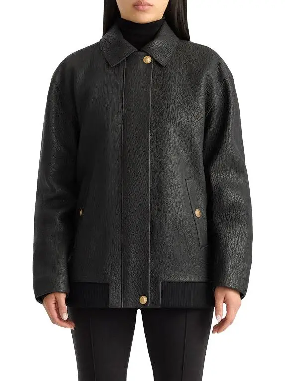 Mackage Rosemary Pebbled Leather Jacket - Black