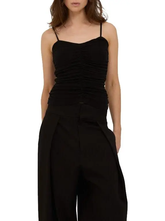 PROJECT SOCIAL T Ruched Jersey Camisole With Sweetheart Neck - Black