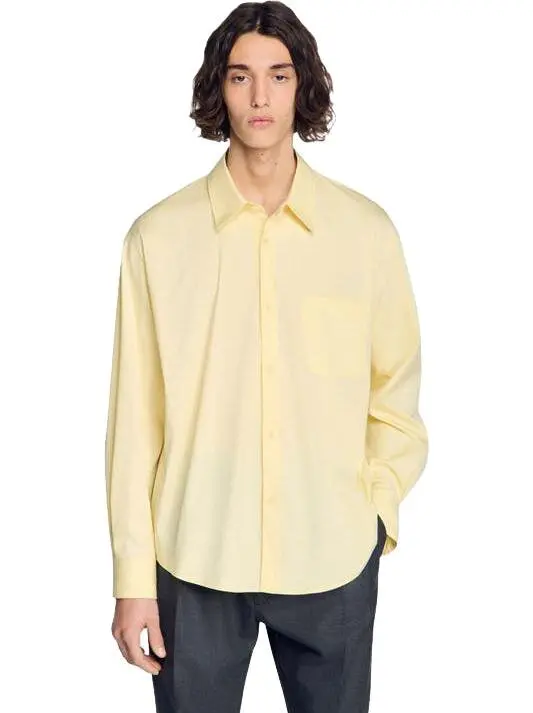 Sandro Oversized Cotton Shirt - Yellow