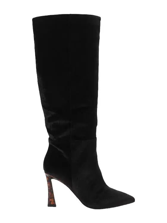 Kurt Geiger Annabel Knee High Velvet Stiletto Boots - Black