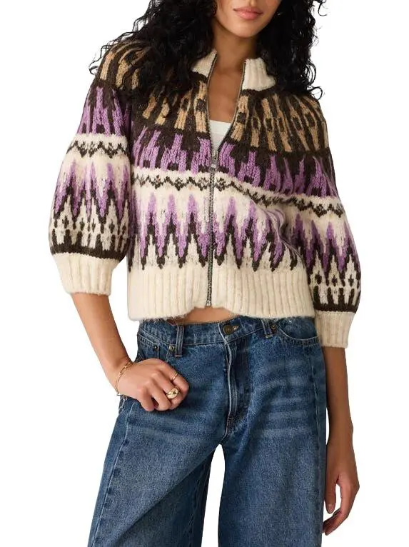 Steve Madden Adley Fair Isle Zip-up Cardigan - Multi