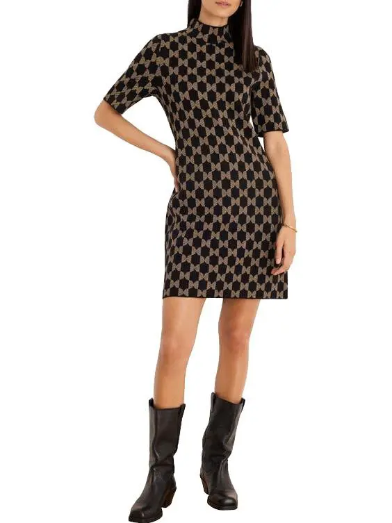 NIC+ZOE Mod Squad Knit Sheath Dress - Black Multi