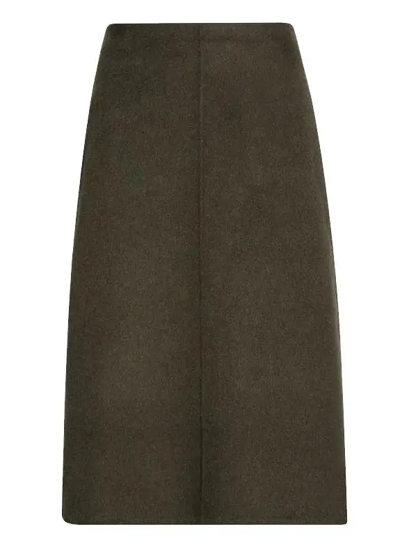 Vince Wool Blend A-line Skirt - Dark Moss