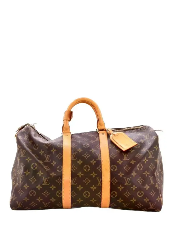 LOUIS VUITTON Keepall Monogram Canvas 45 Satchel Bag - Brown