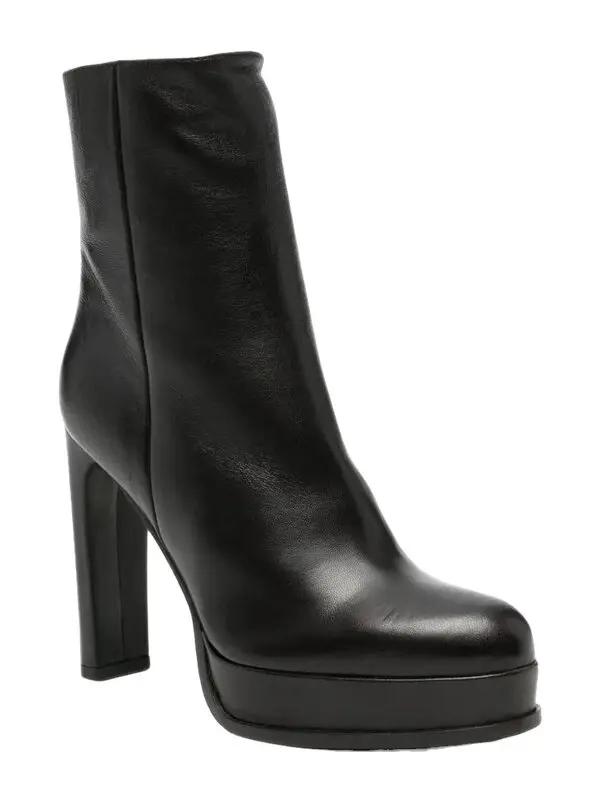 CHANTAL Platform Leather Ankle Boots - Brown