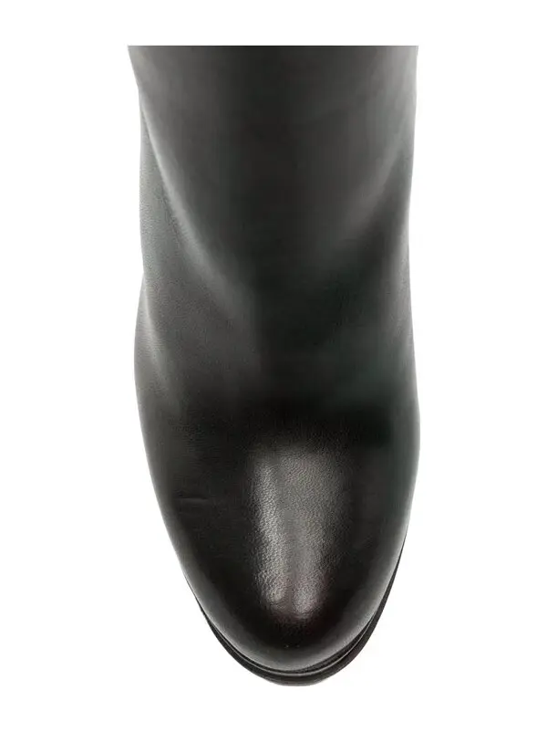 CHANTAL Platform Leather Ankle Boots - Brown
